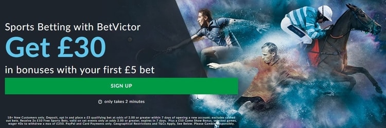 BetVictor Bonus Code 2020 🥇 £30 Sign Up Offer [Bonus Codes apply]